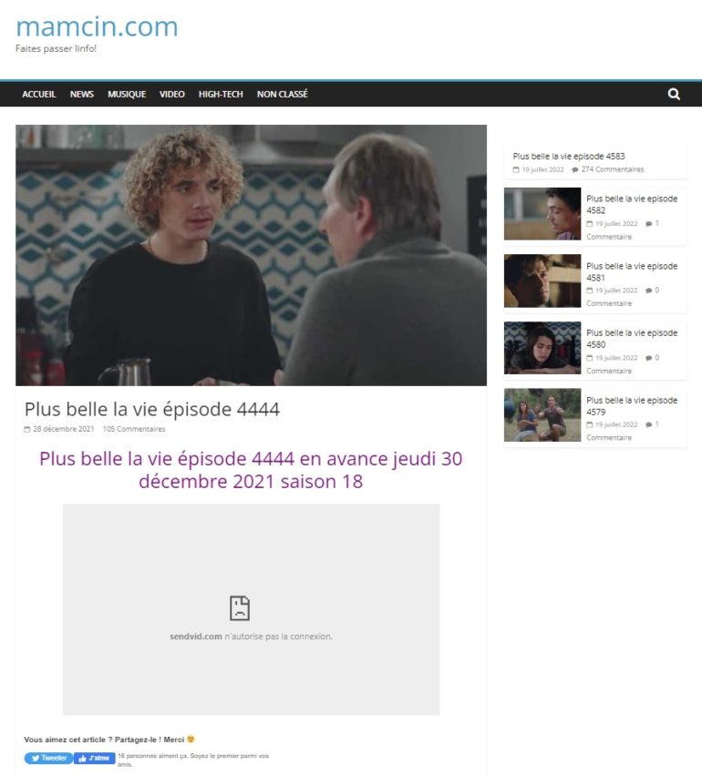 Pourquoi Mamcin ne fonctionne pas en janvier 2024 ? (Plus Belle La Vie ...