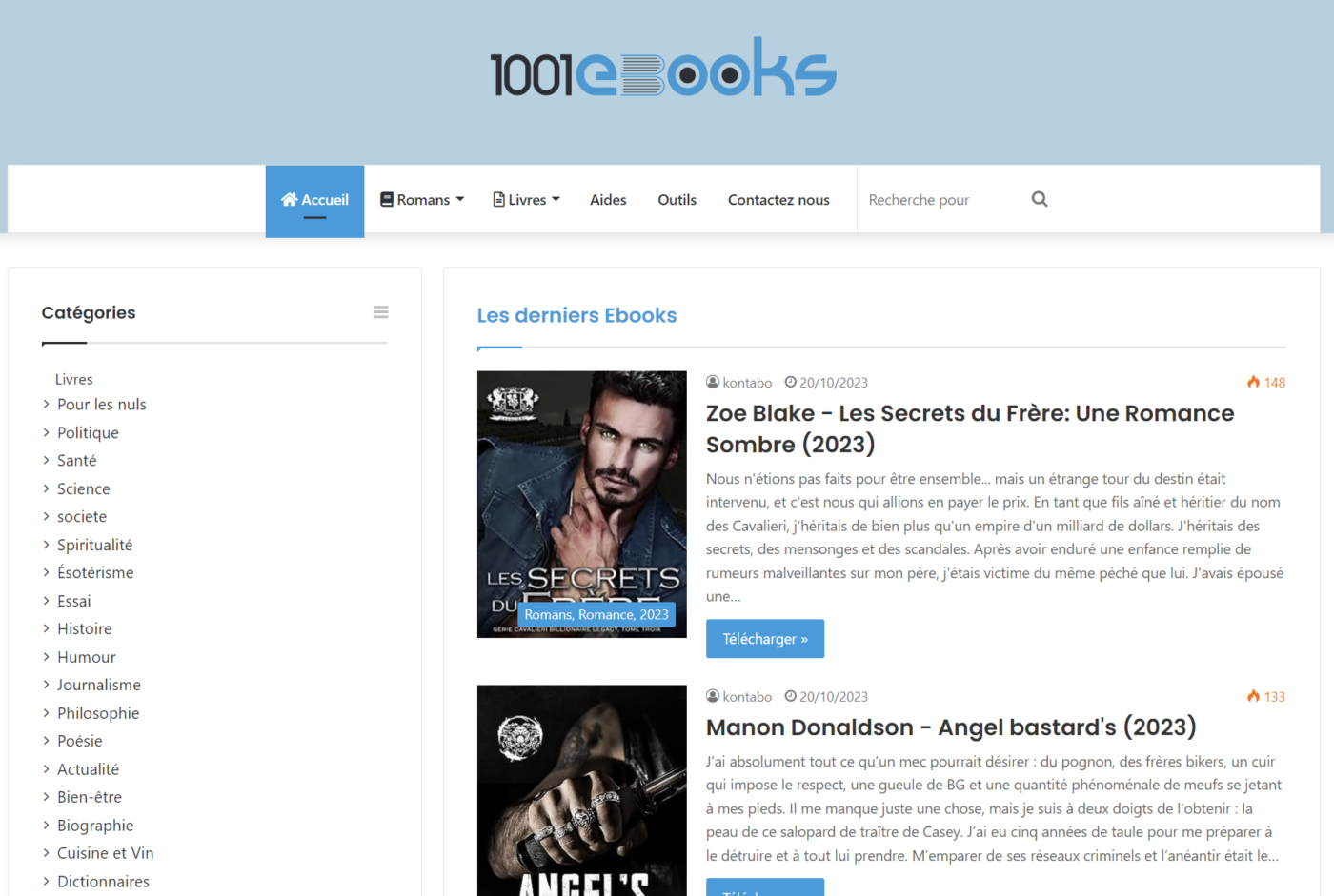 1001 Ebook ne fonctionne plus ? Voici la nouvelle adresse janvier 2024 : 1001ebooks.net