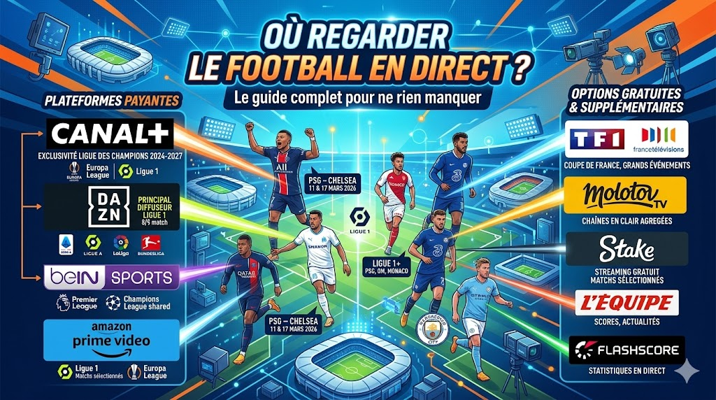 Où regarder le football en direct ? Le guide complet pour ne rien manquer